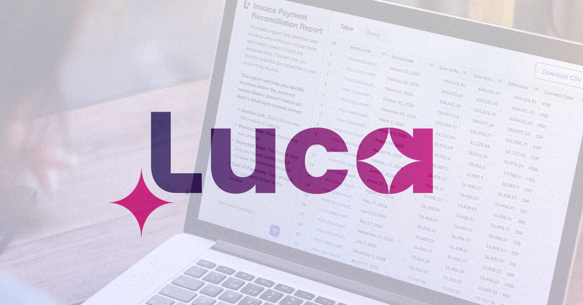 Luca – AI agent for Rev Rec and Reconciliation | Leapfin